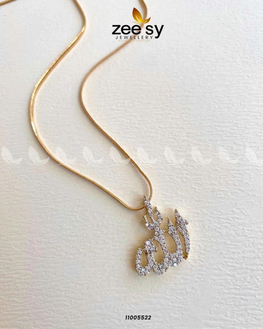 Pendant Necklace | Allah name Locket with Chain | Karachi all Pakistan ...